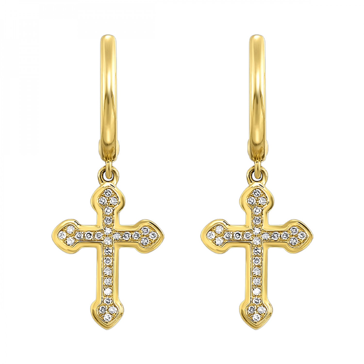 Gold Diamond Cross Earring – Sharif 24k Jewelers