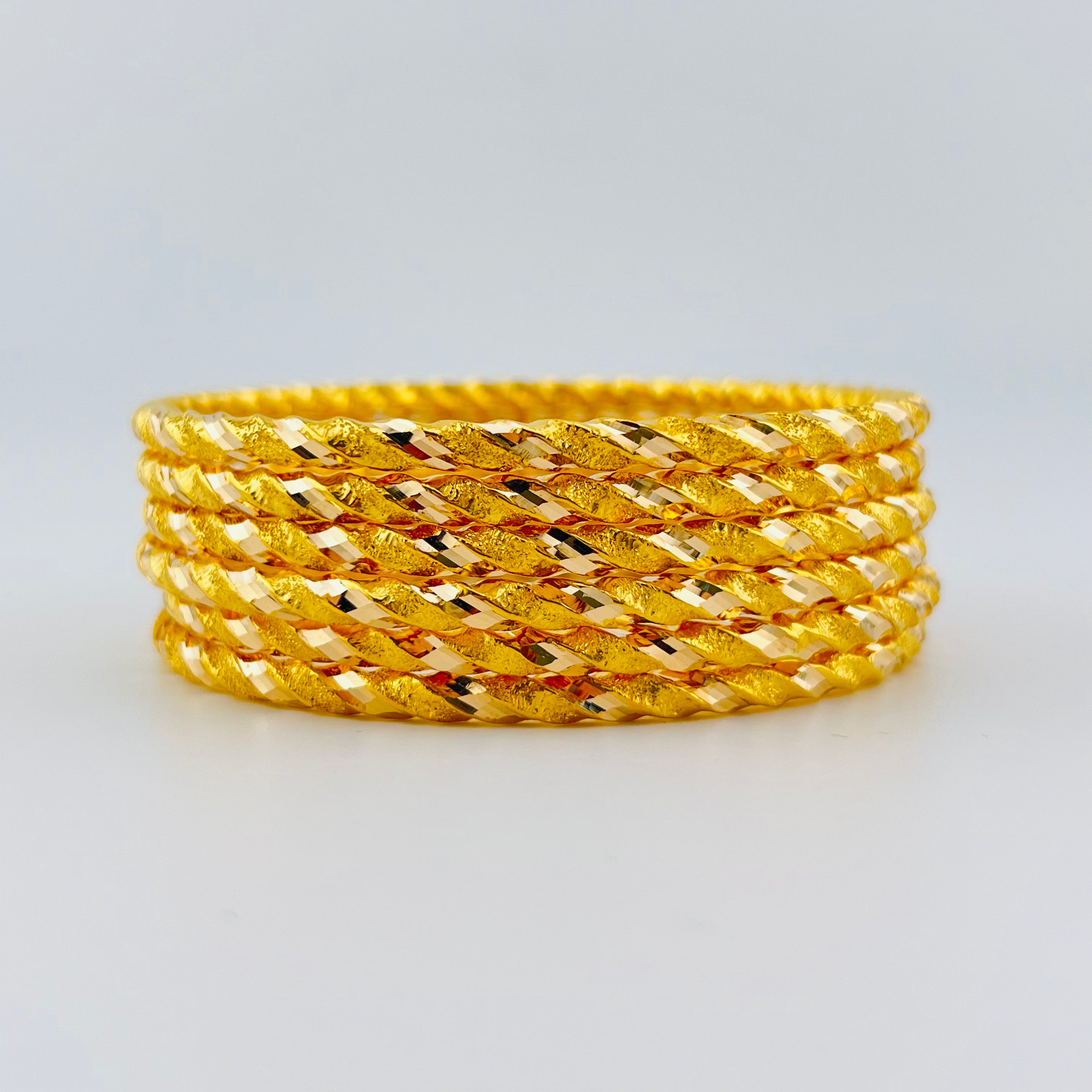 Dubai Rope Twist Gold Bangles – Sharif 24k Jewelers